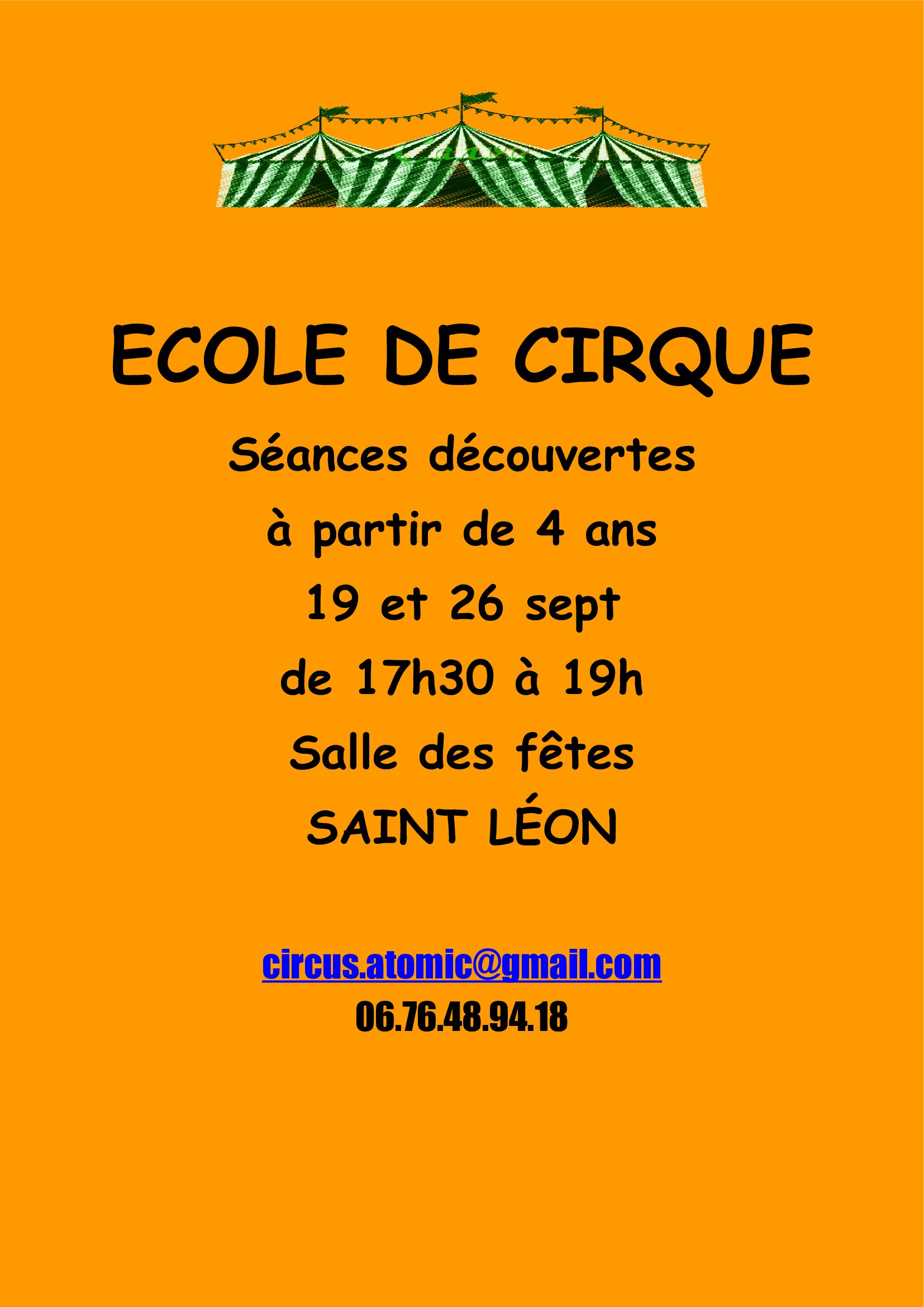 Stage Atomic Circus - MAIRIE DE SAINT-LEON